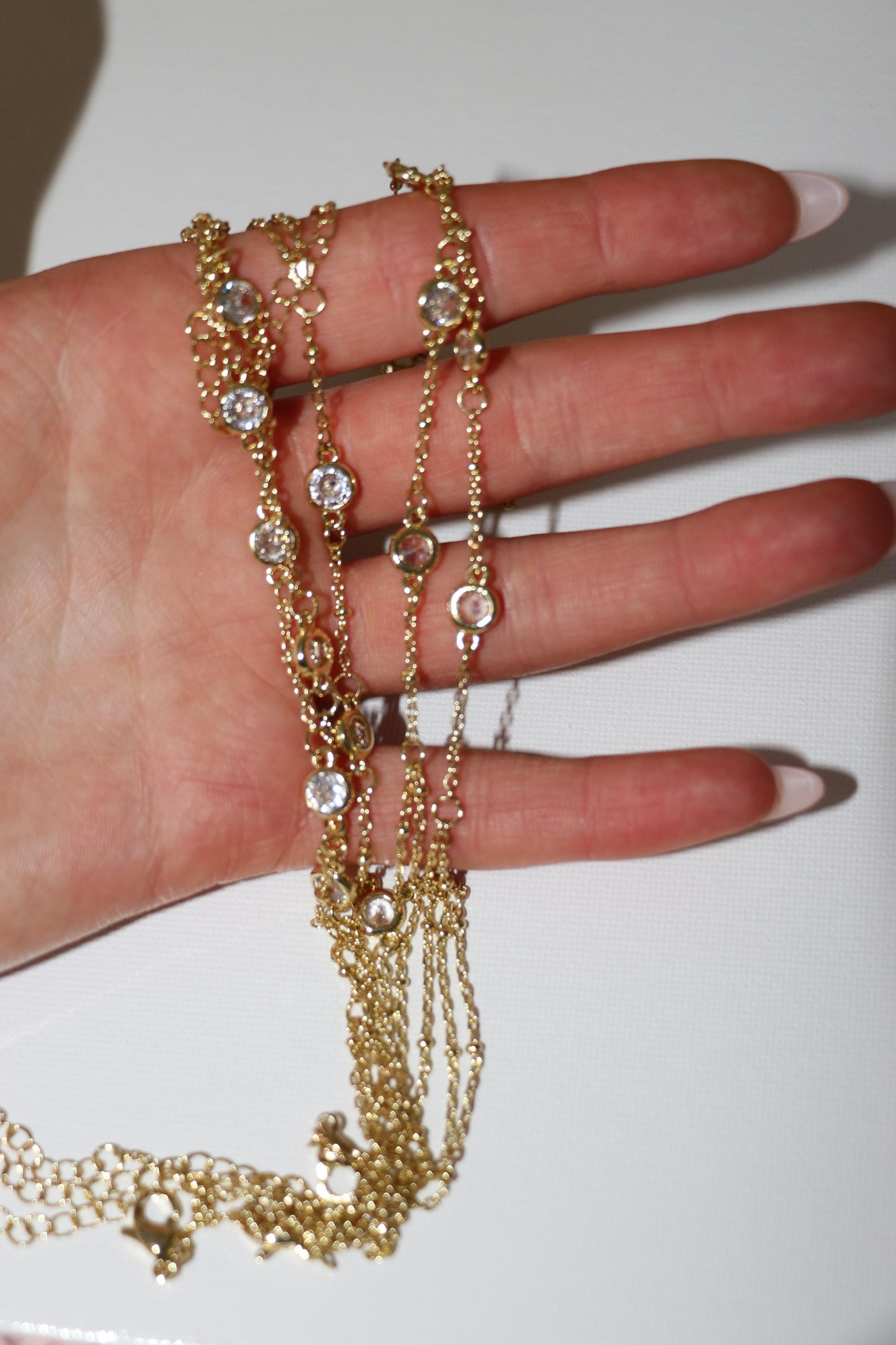 Gold Stainless Steel Hand Chain With Diamonds - Etsy