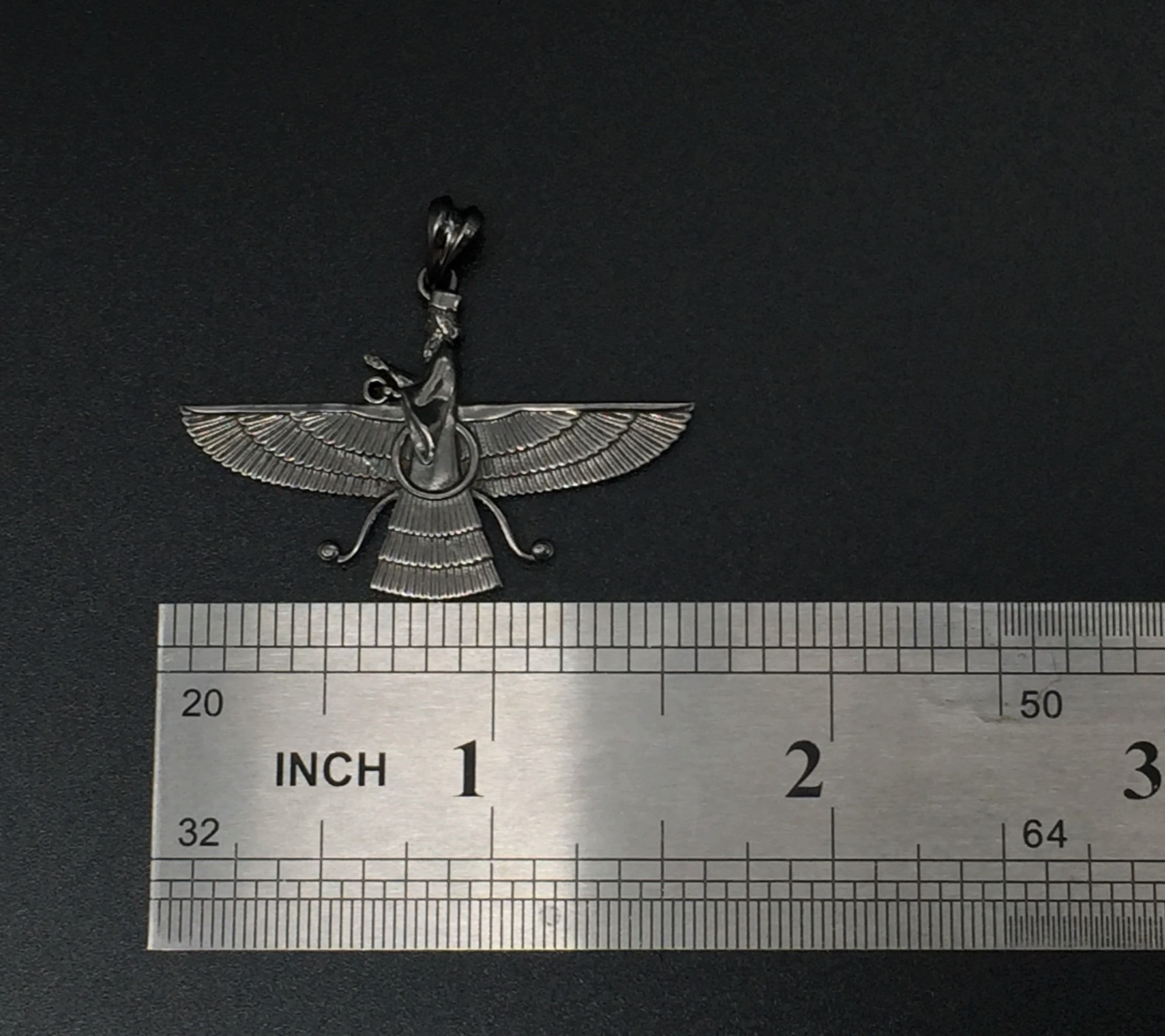 Ahura Mazda Silver Necklace, Farvahar Pendant, Ancient Persia Necklace ...