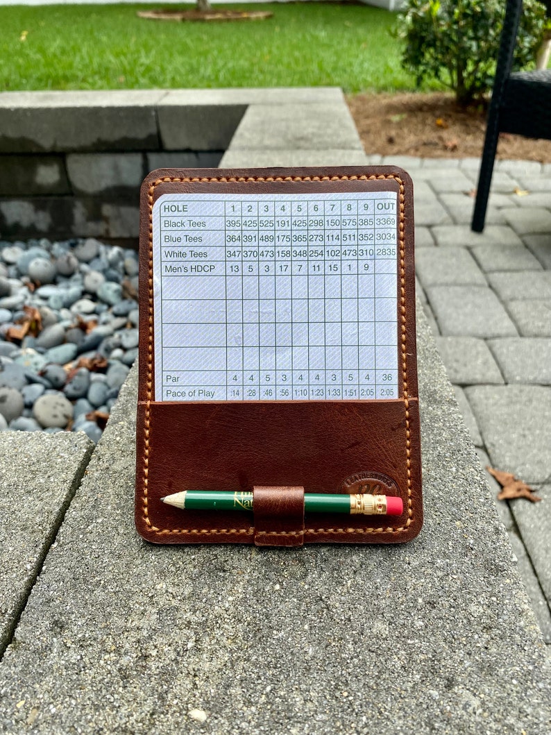 Leather Golf Scorecard Holder - Etsy