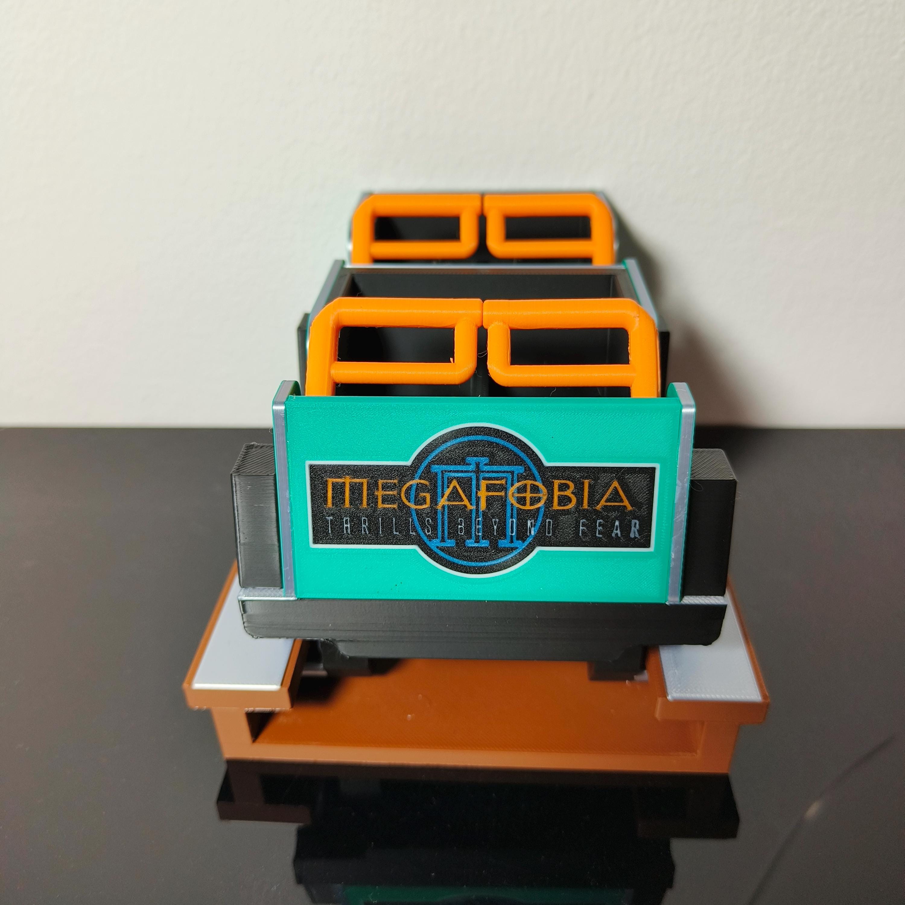 Megafobia Oakwood Theme Park Wooden Roller Coaster Train Model 3d ...