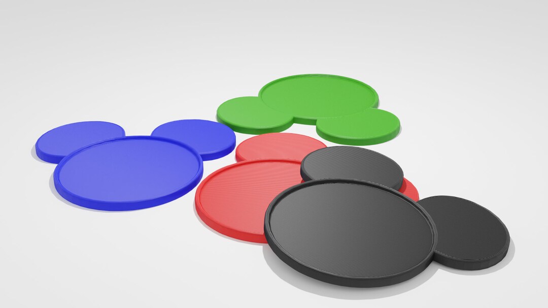 Set of 4 Mickey Mouse Coasters 3d Printed - Etsy
