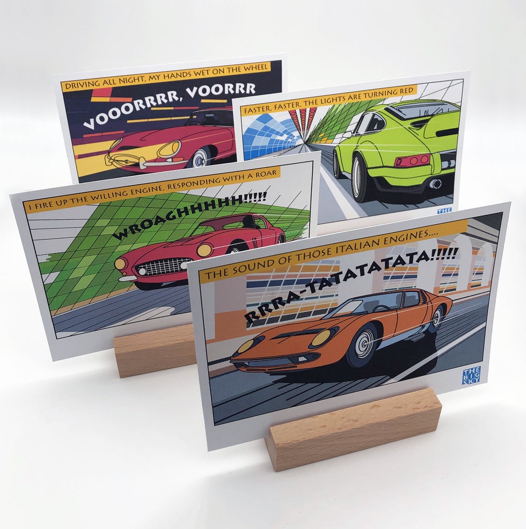 Graphic Cars Postcard Set - Etsy