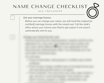 How to Change Your Name After Marriage, Newlywed Name Change Checklist ...