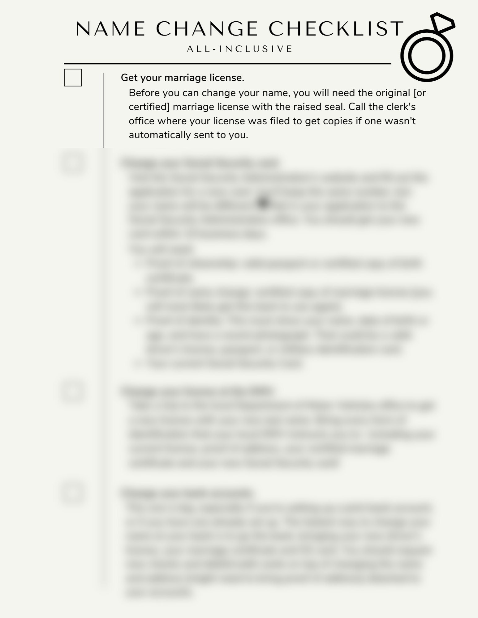 Your Name Change Checklist