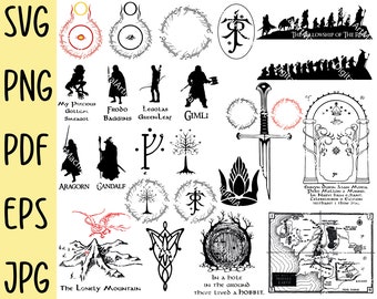 Lord Rings Svg | Etsy