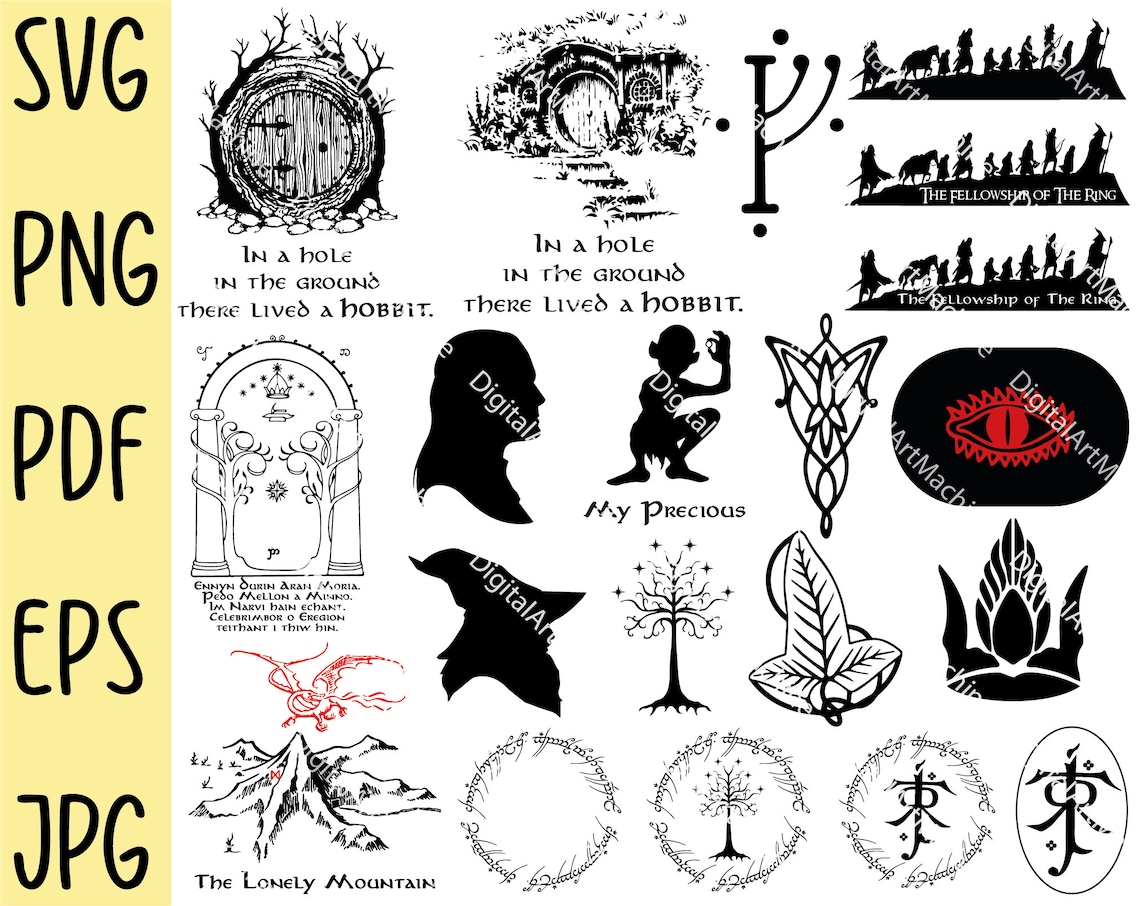 The Lord of the Rings Svg Bundle Lord of the Rings Vector | Etsy