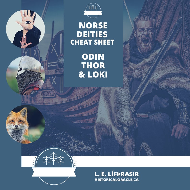Norse Deities Cheat Sheets: Odin, Thor and Loki - Etsy