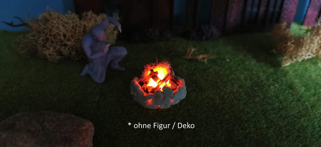Campfire With LED Flickering Lights for Camping Fire, Fireplace for ...