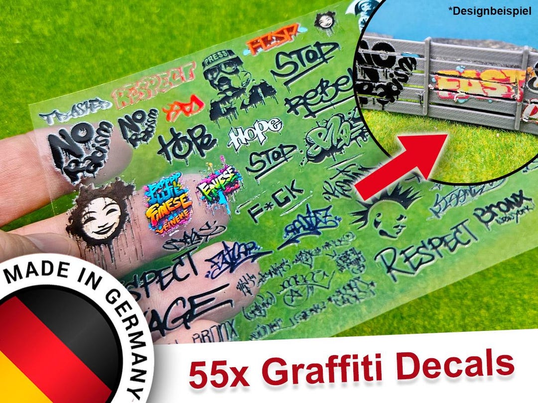 55 Pieces Decals Graffiti Tags Art Streetart Stickers Opaque Suitable ...
