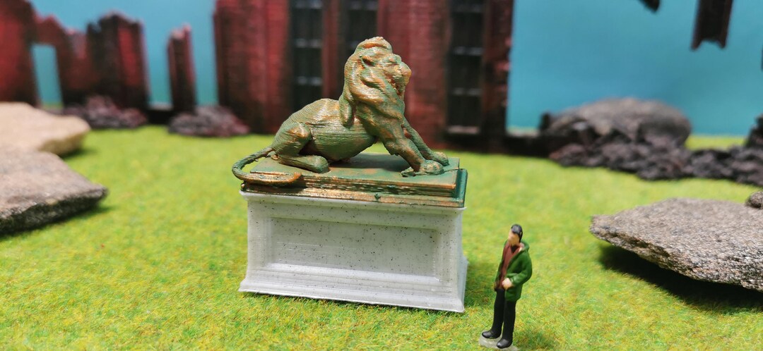 1/87 Lion Monument Memorial Bronze Statue City Diorama H0 HO 1:87 Very ...