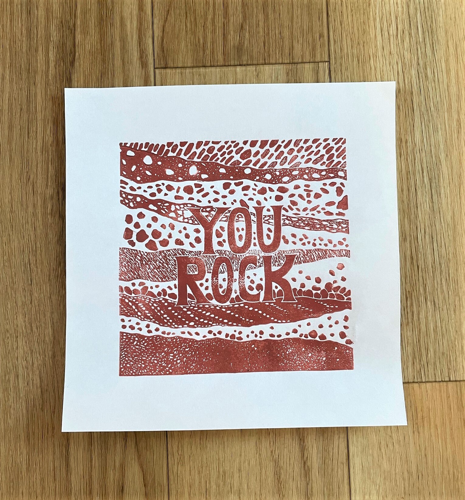 You Rock Print Original Linoprint Linocut Geology - Etsy UK