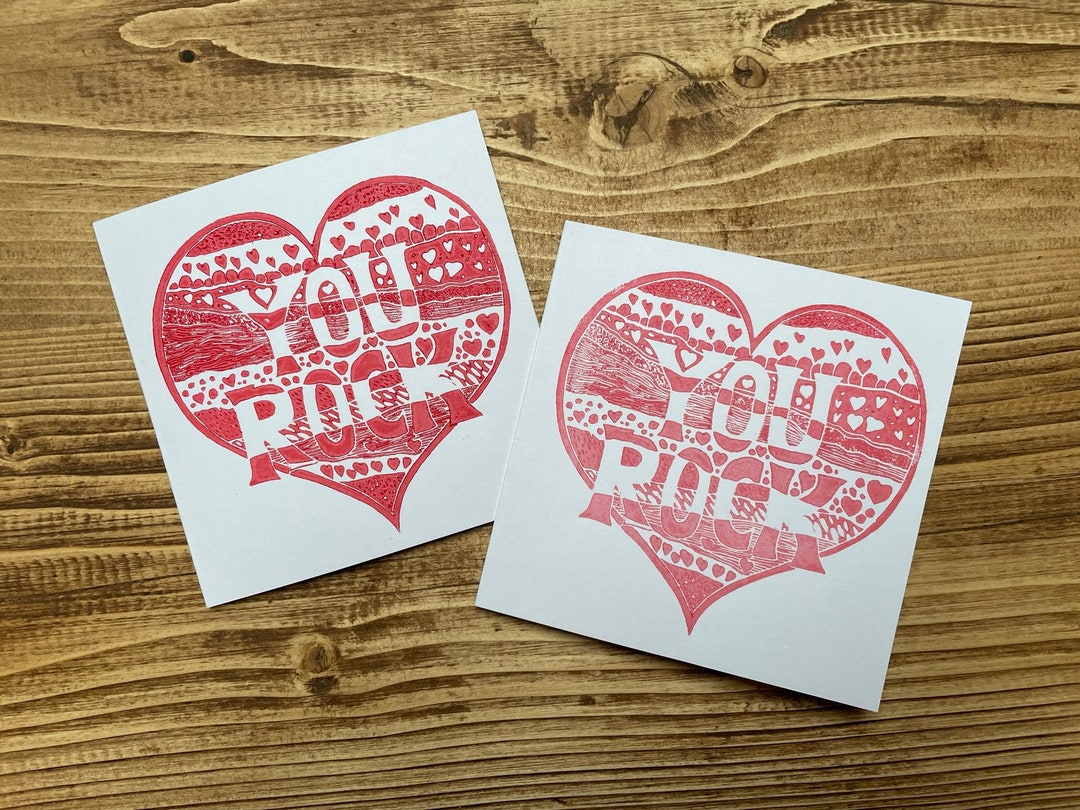 You Rock Heart Card Valentines Day Galentines Anniversary Original ...