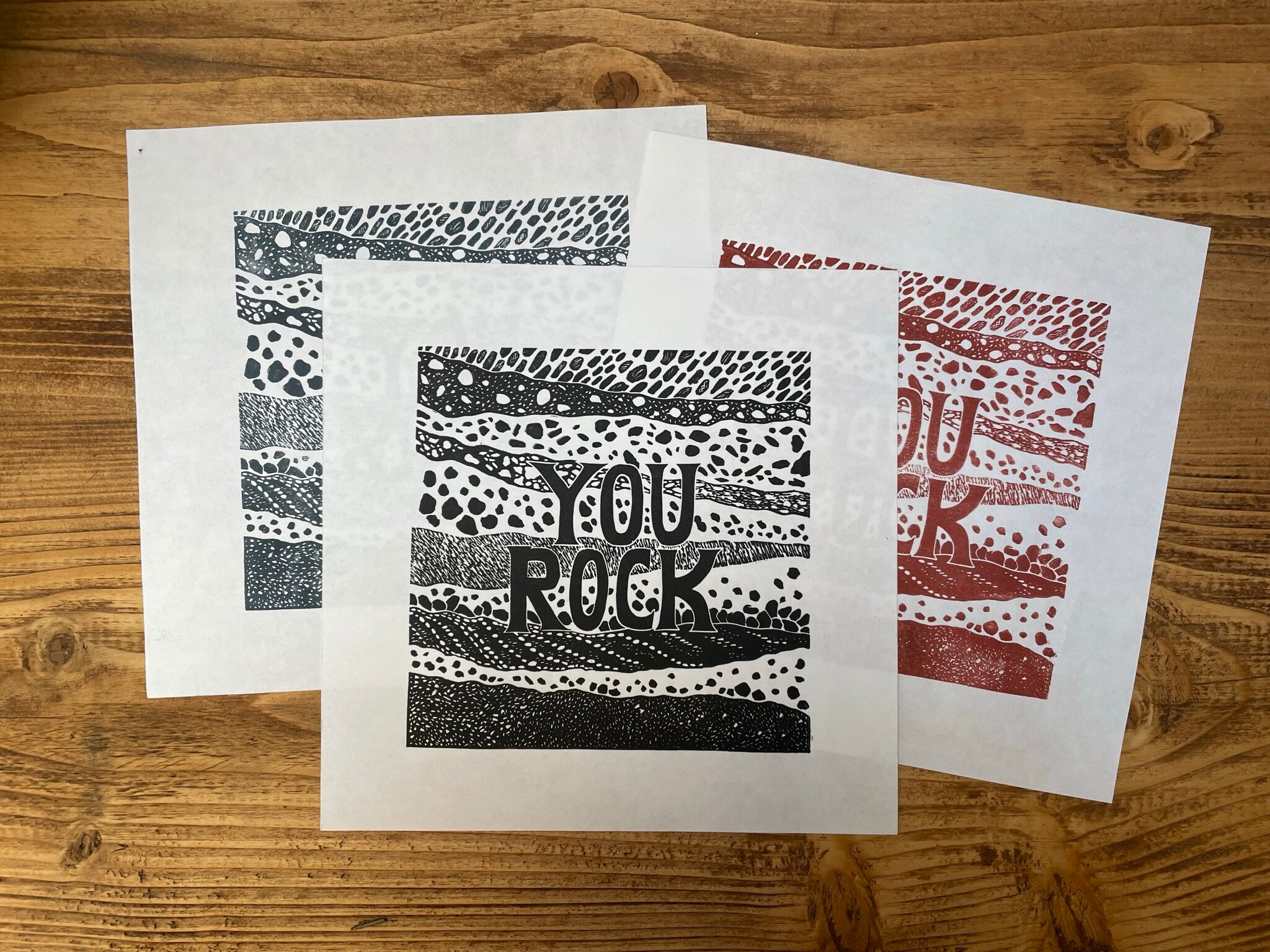 You Rock Print Original Linoprint Linocut Geology - Etsy UK