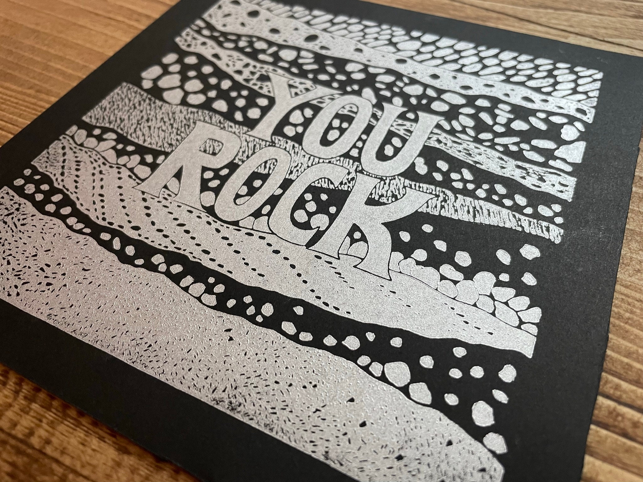 You Rock Print Original Linoprint Linocut Geology - Etsy UK