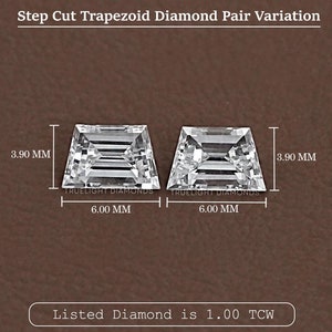 Trapezoid Step Cut Lab Diamond for Engagement Ring / 0.25 - 2.00 TCW ...
