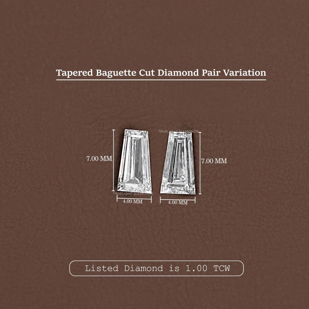 Lab Made Tapered Baguette Loose Diamond / 0.25 - 2.00 TCW Tapered ...