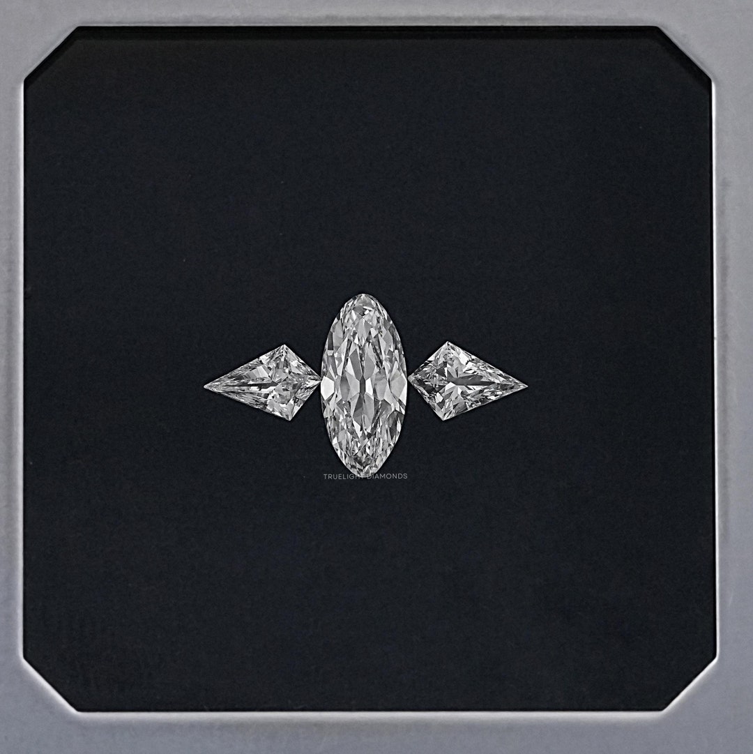 Old Mine Moval Cut Lab Loose Diamond for Three Stone Ring / Side Kite ...
