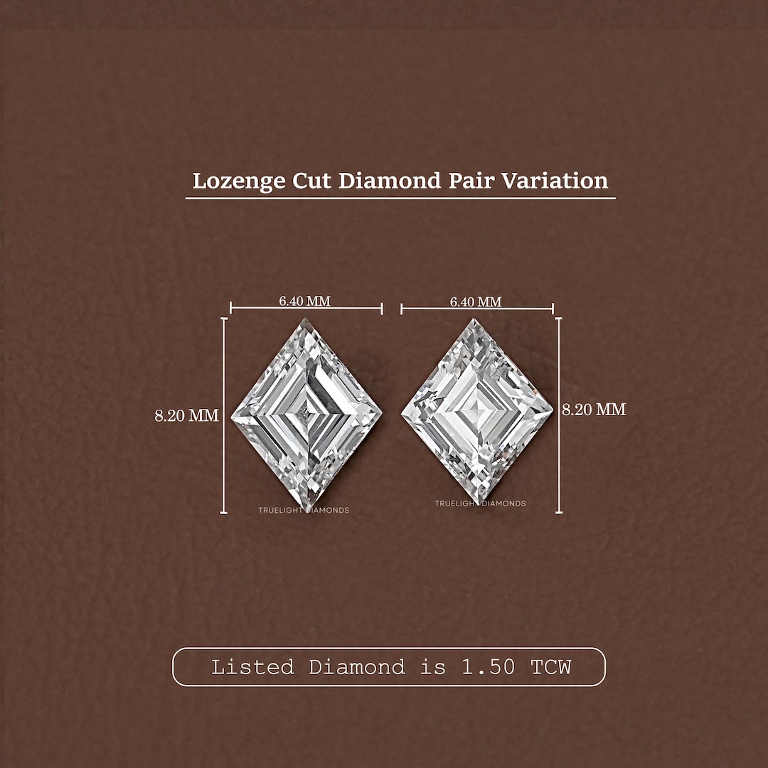 Lab Created Lozenge Loose Diamond / 0.25 to 2.00 TCW Lozenge Cut Man ...
