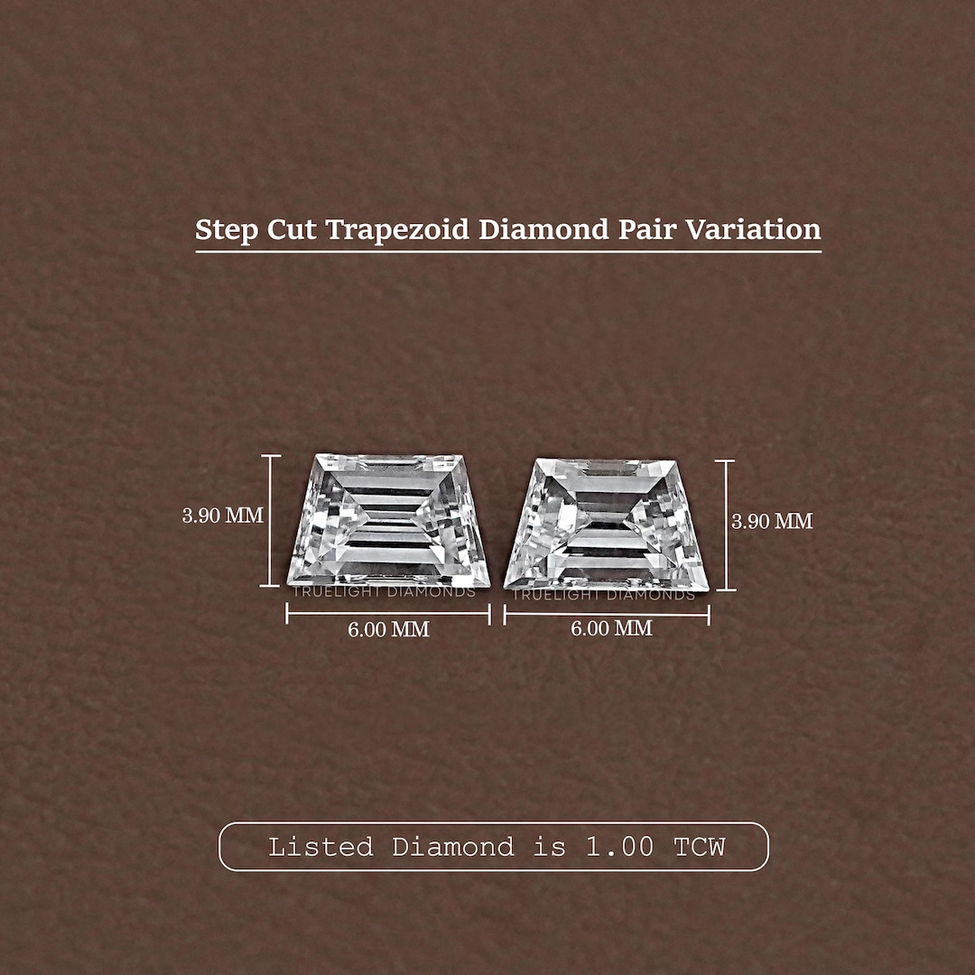Trapezoid Step Cut Lab Diamond for Engagement Ring / 0.25 - 2.00 TCW ...