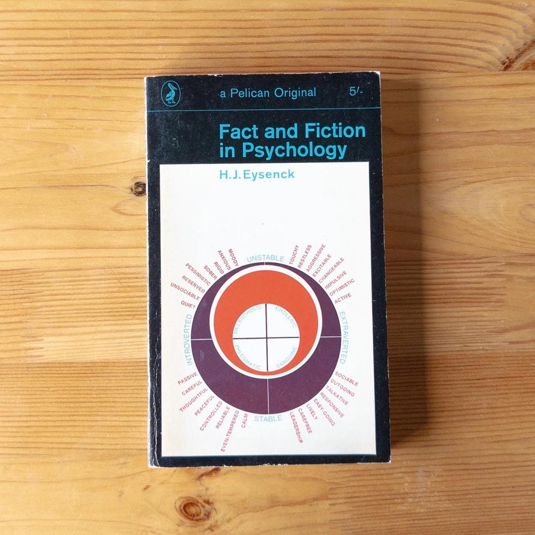 Fact and Fiction in Psychology - H.J. Eysenck - Pelican Book Paperback ...