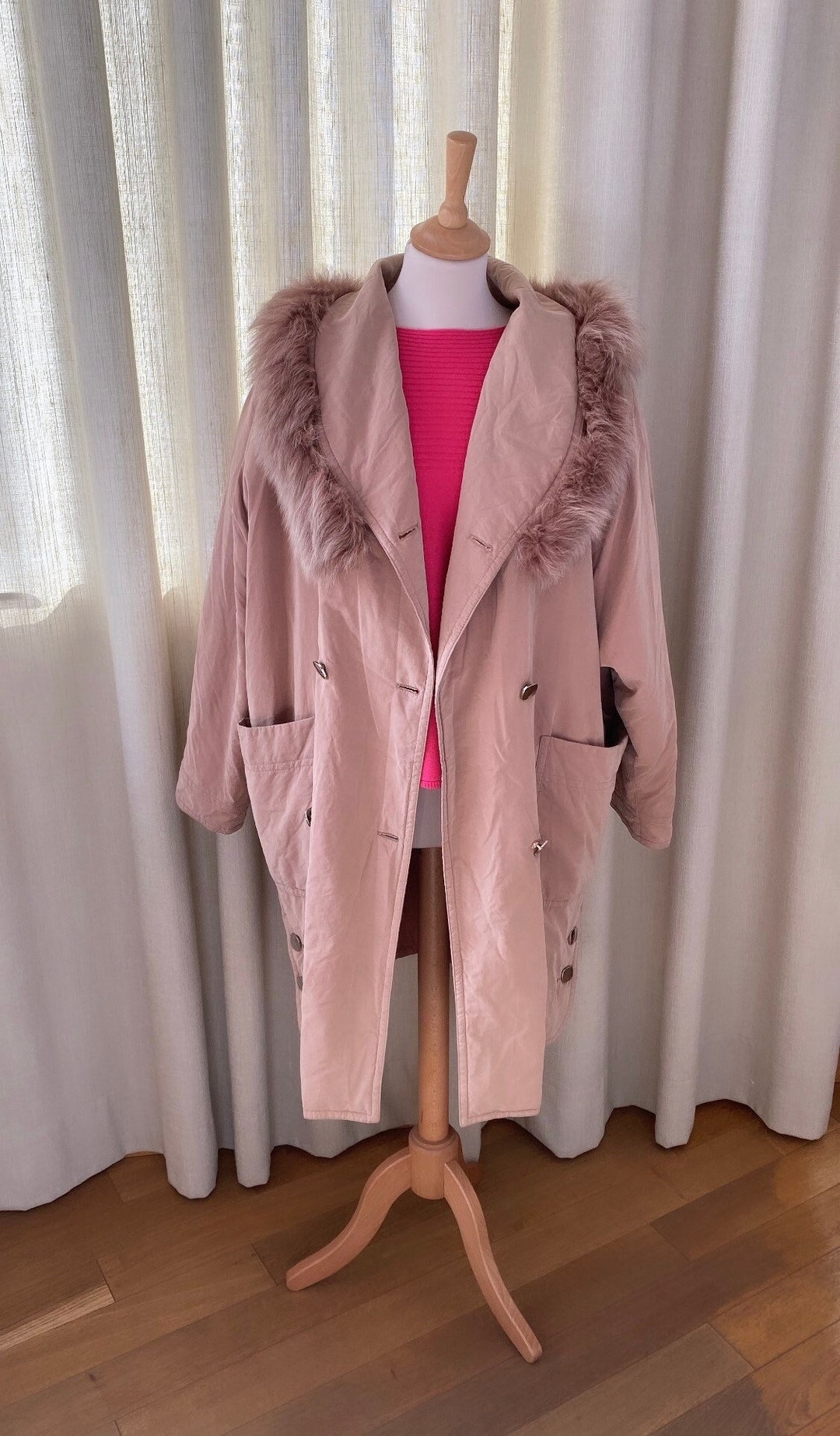 Oversized Vintage Pink Parka Oversize Vintage Pale Pink Parka Coat - Etsy