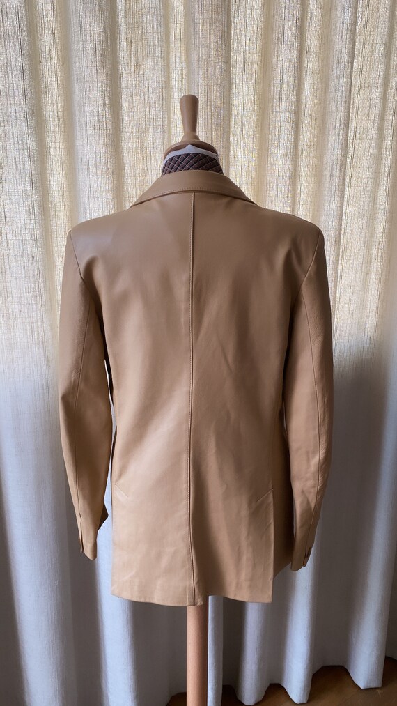 Vintage from 70's real leather toffee color blazer ja… - Gem
