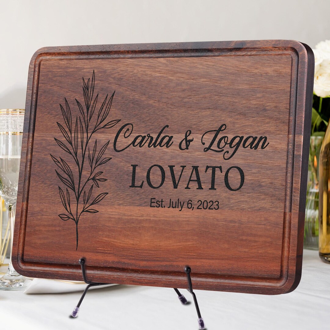 Custom Cutting Board Wedding Gift for Couples, Personalized Serving ...