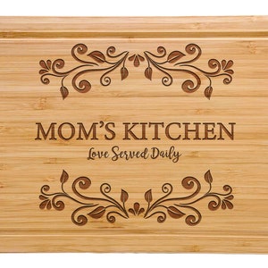 Personalized Mom's Kitchen Design Cutting Board, Gifts for Mom and ...