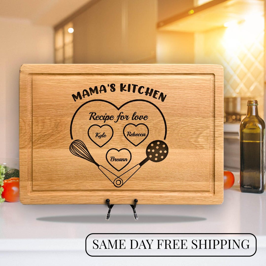 Personalized Mama's Kitchen Cutting Board With Child Names ...
