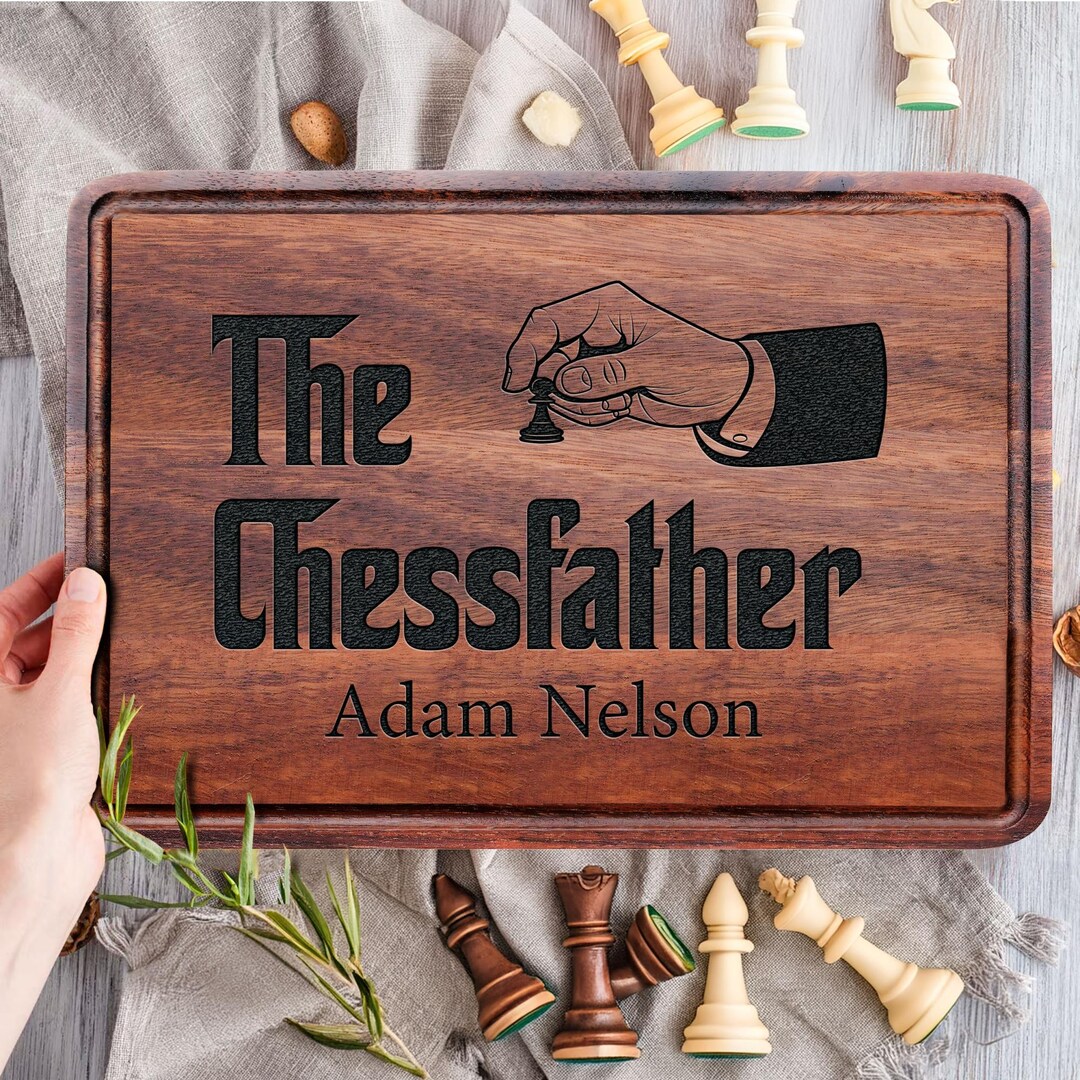 Personalized Chess Father Cutting Board, Birthday Gift for Men, Chess ...