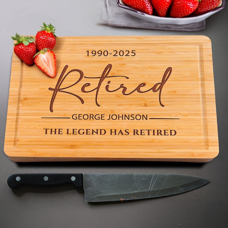 Personalized Retirement Gift Retiring Teacher Cutting Board Engrav