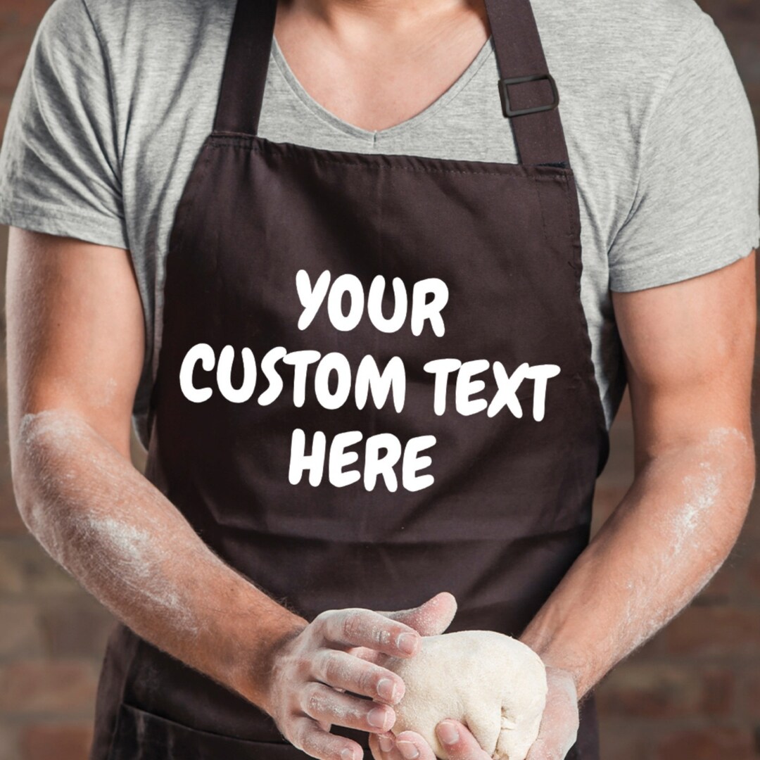 Custom Text Apron, Unisex Apron, Printed Apron for Men Women, Chef ...