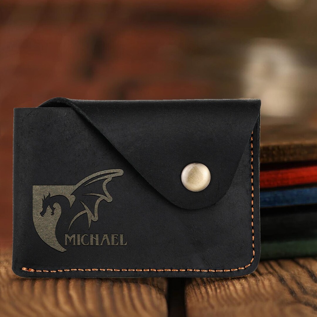 Personalized Business Card Case, Leather Business Card Holder, Engraved ...