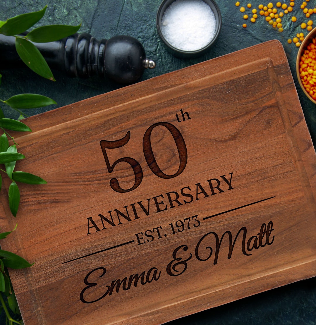 Personalized Anniversary Cutting Board for Couple, Christmas Gift for ...