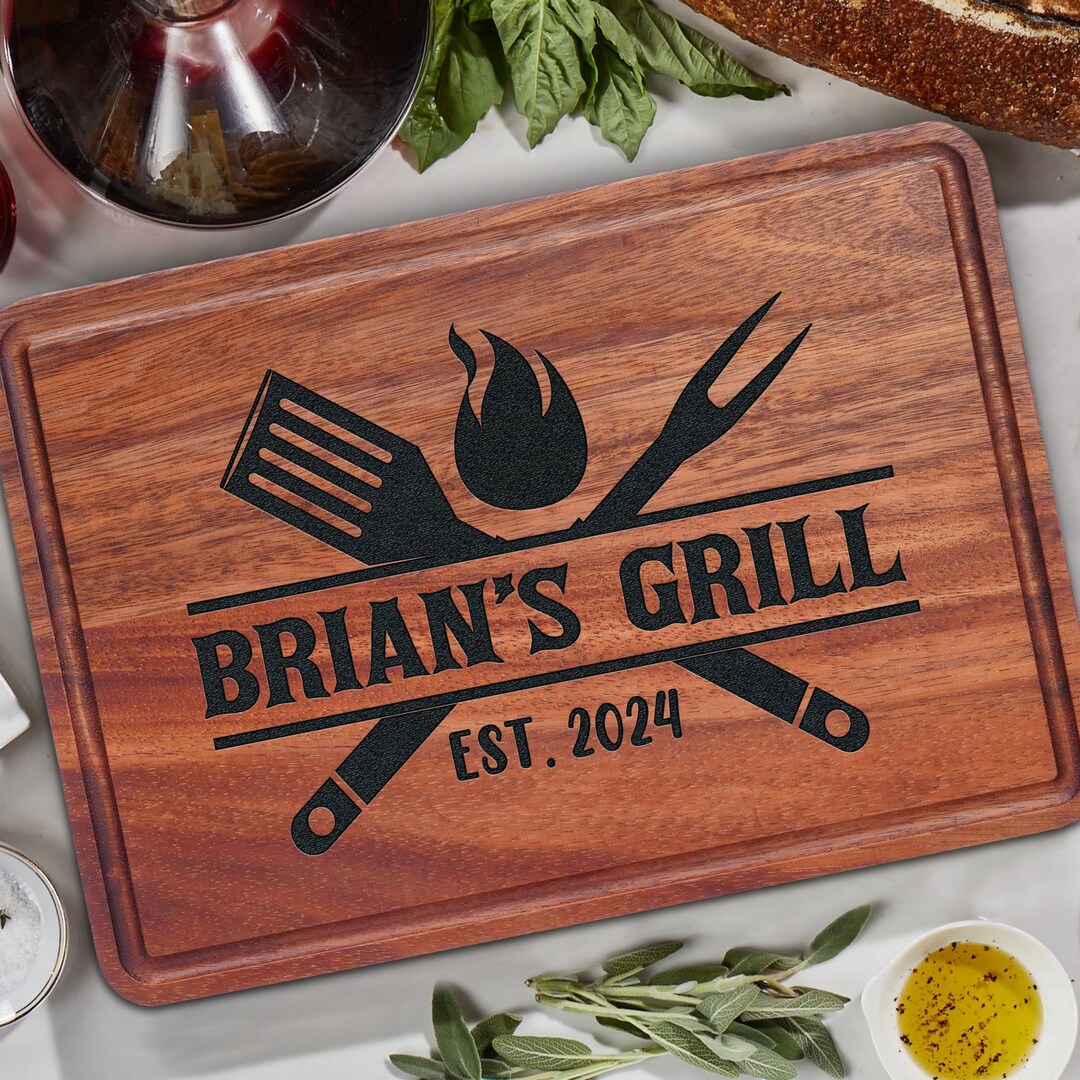 Grilling Gift for Fathers Day, Personalized Cutting Board, Grill Party ...