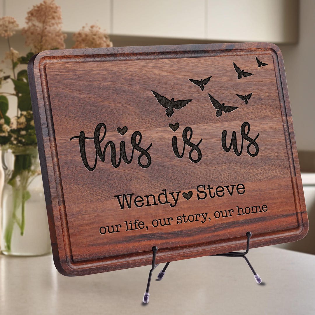 Custom Family Names Cutting Board, New Homeowners Gift, Personalized ...