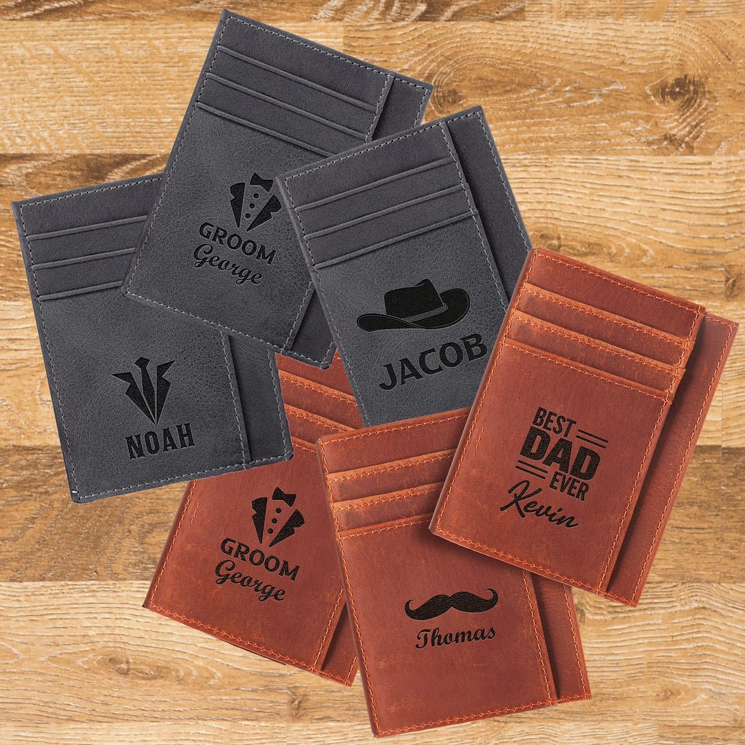 Custom Engraved Wallets, Mens Leather Wallet, Groomsmen Gifts, Party ...