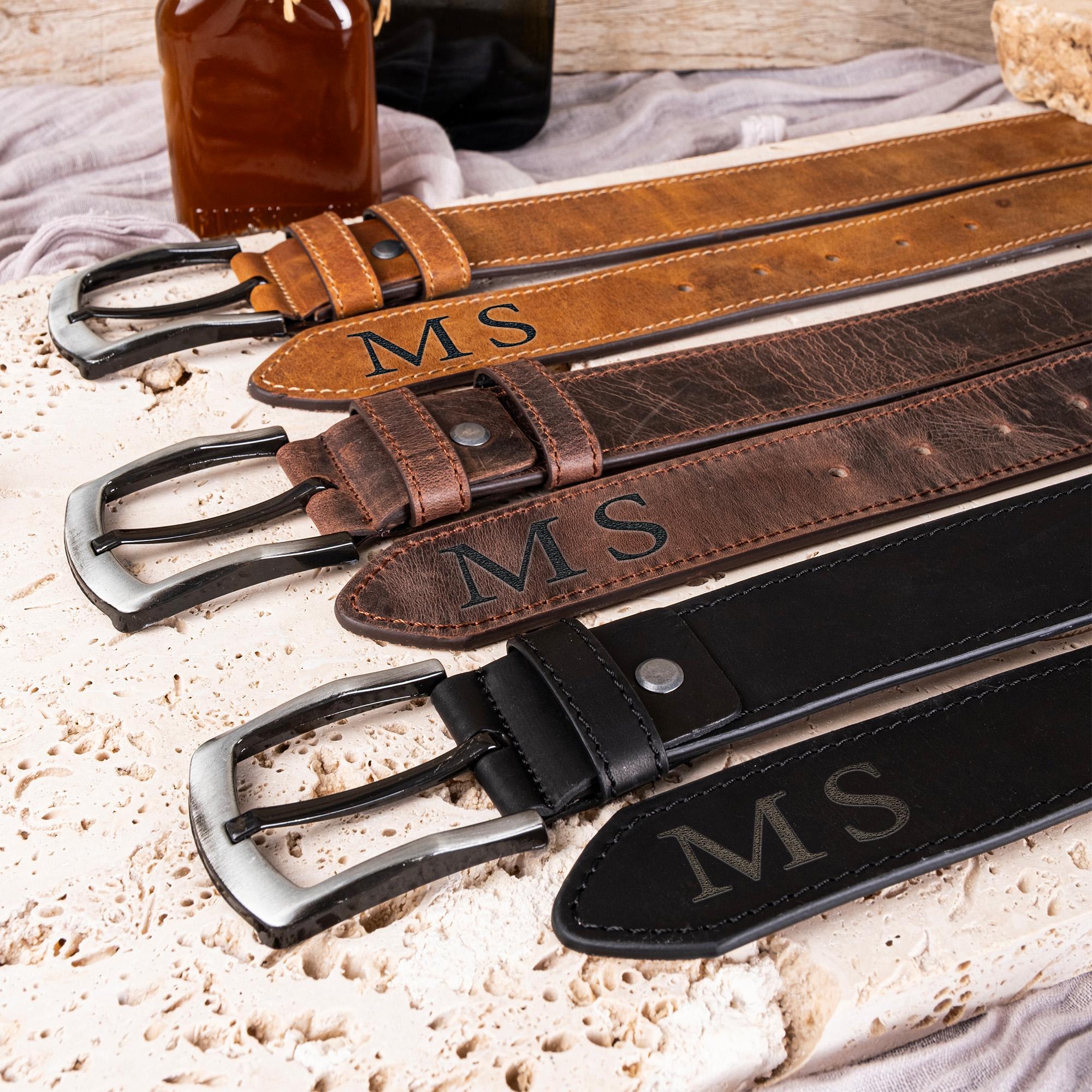 Personalized Leather Belt for Anniversary and Birthday - Handcrafted ...