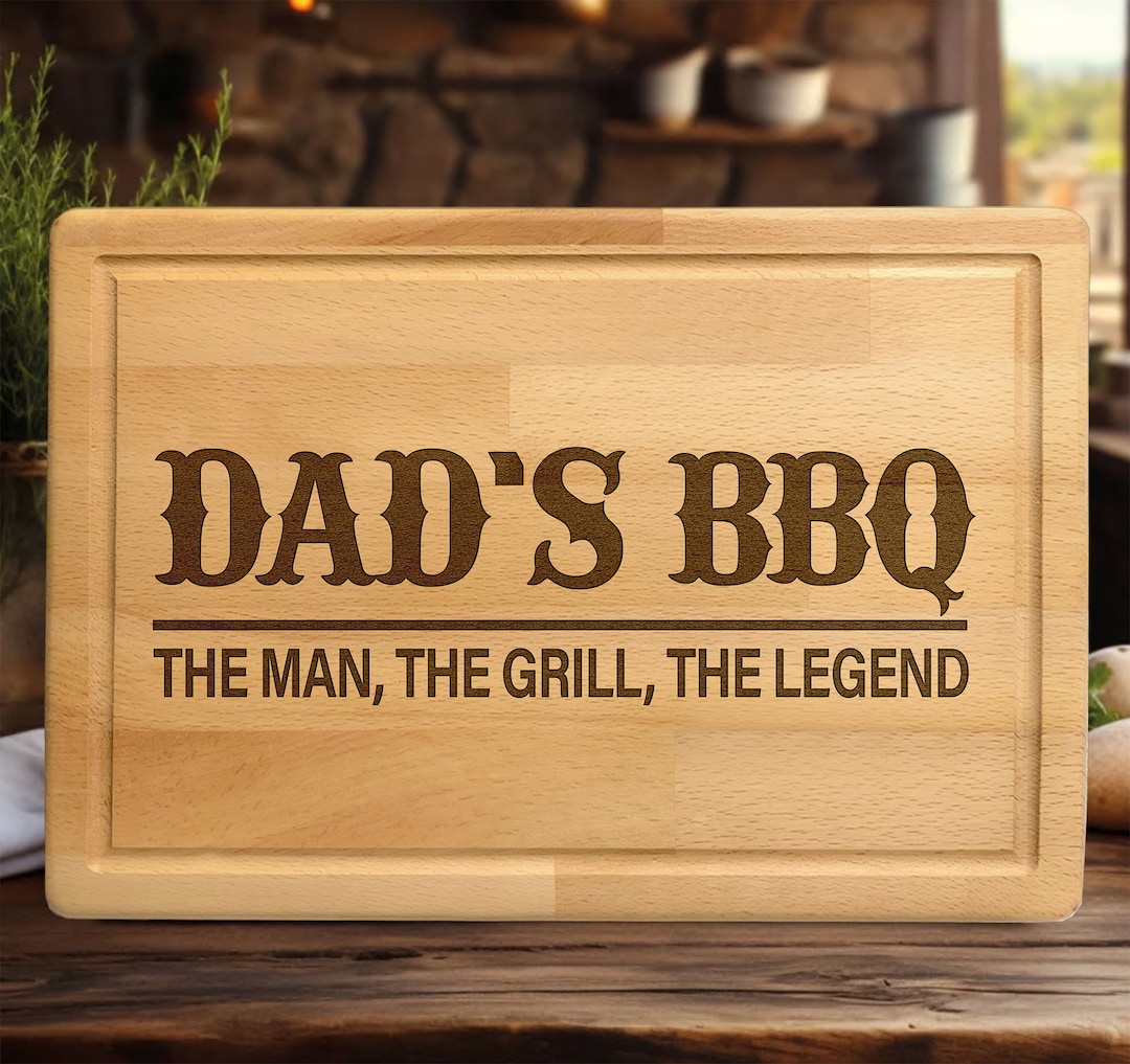 Dad's BBQ Cutting Board, Father's Day Gift, the Man the Grill the ...