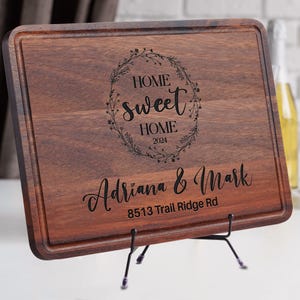 Personalized Home Sweet Home Cutting Board, Address Cutting Board ...