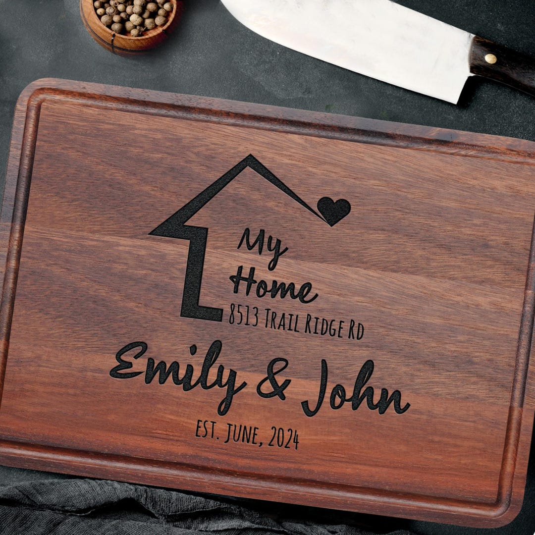 Personalized Cutting Board, Custom Address Engraved Board, New Home ...