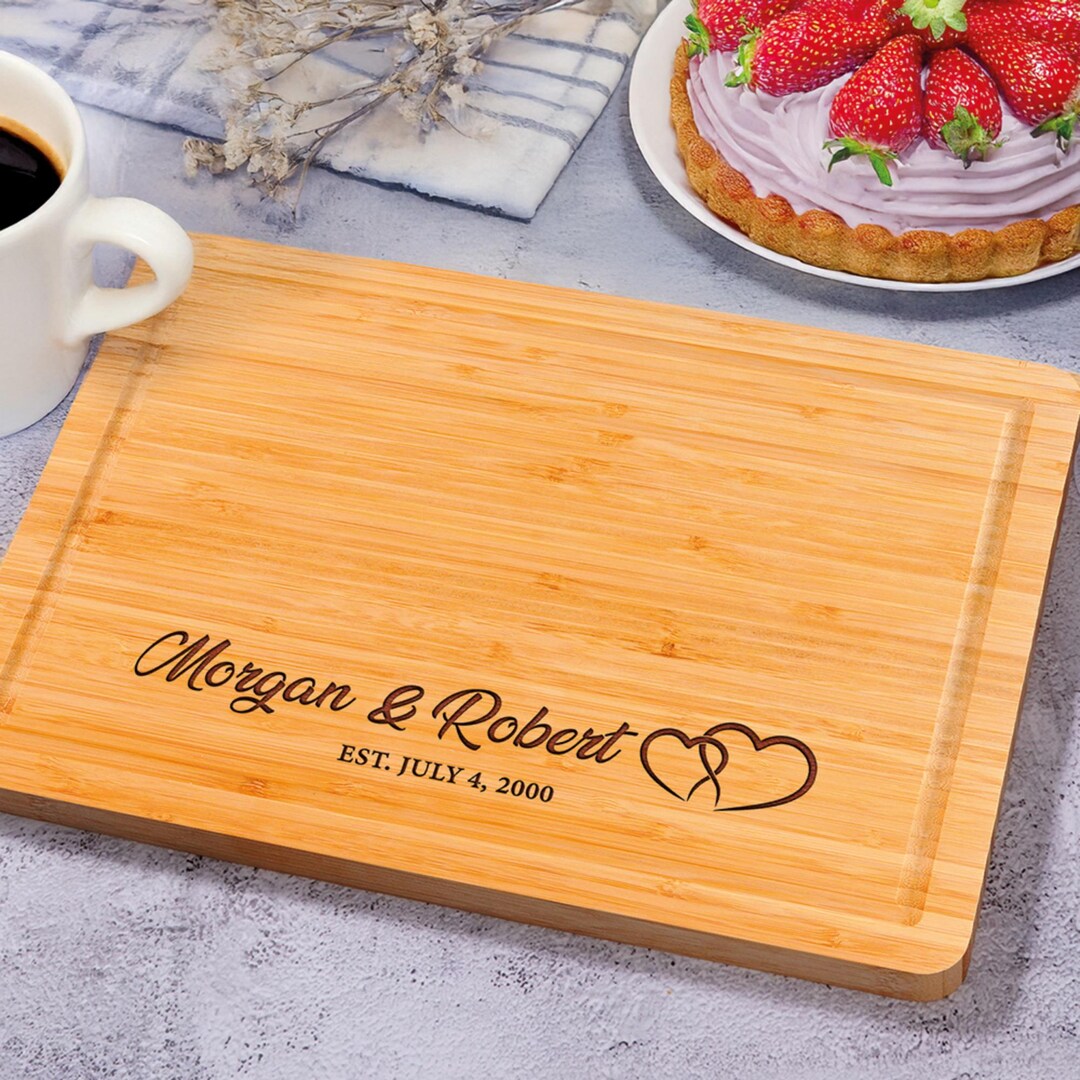 Personalized Engraved Cutting Board, Newlywed Couple Housewarming Gift ...