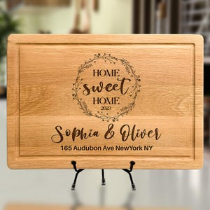 Personalized Home Sweet Home Cutting Board, Address Cutting Board ...