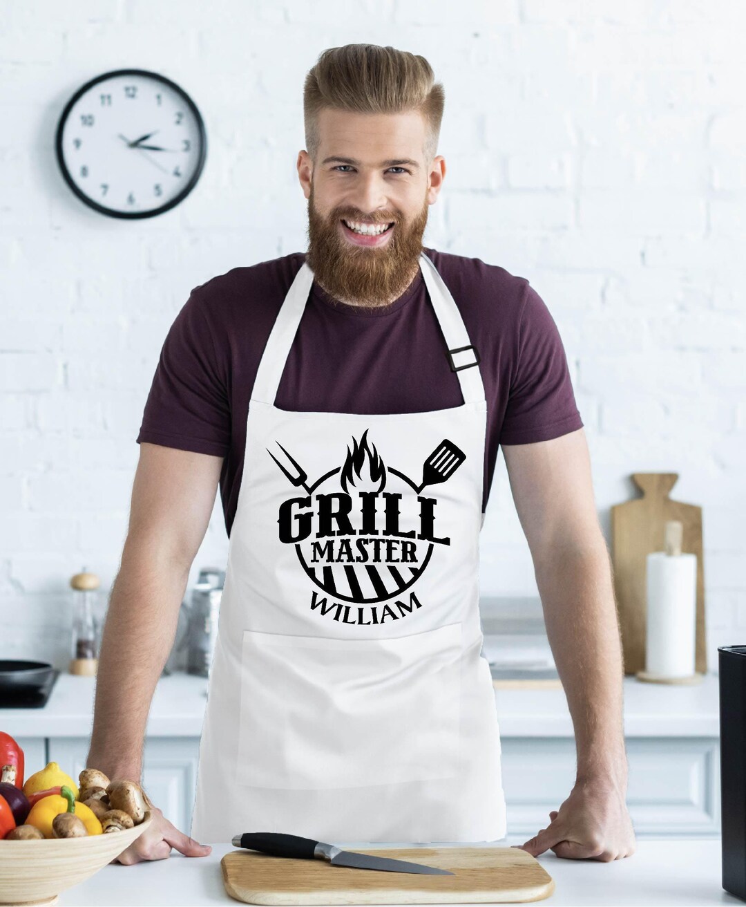 Personalized Grill Master Apron, BBQ Apron Gift for Men, Custom ...