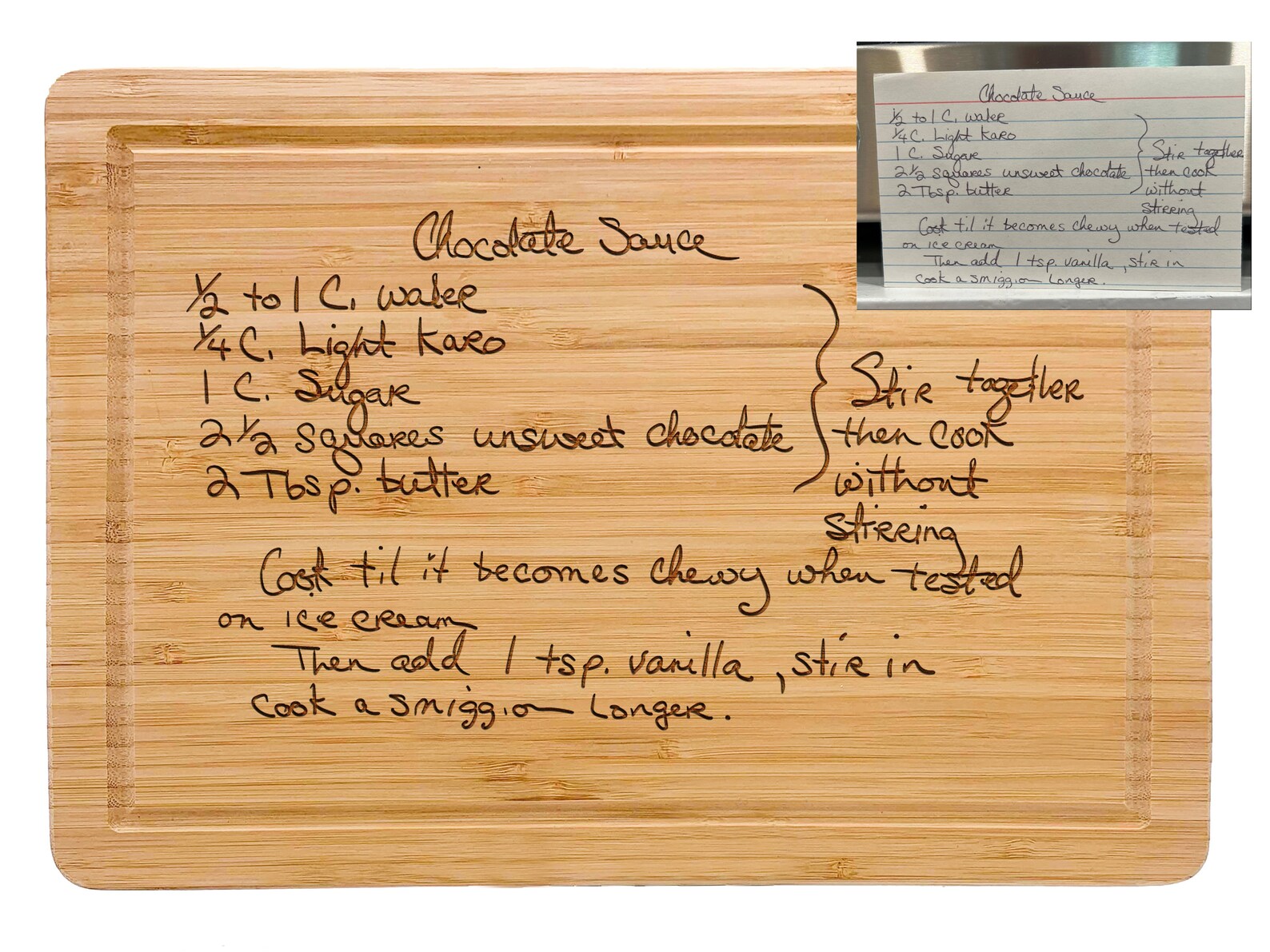 Handwritten Recipe Cutting Board, Grandma's Handwriting, Personalized ...