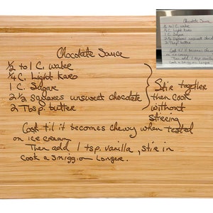 Handwritten Recipe Cutting Board, Grandma's Handwriting, Personalized ...