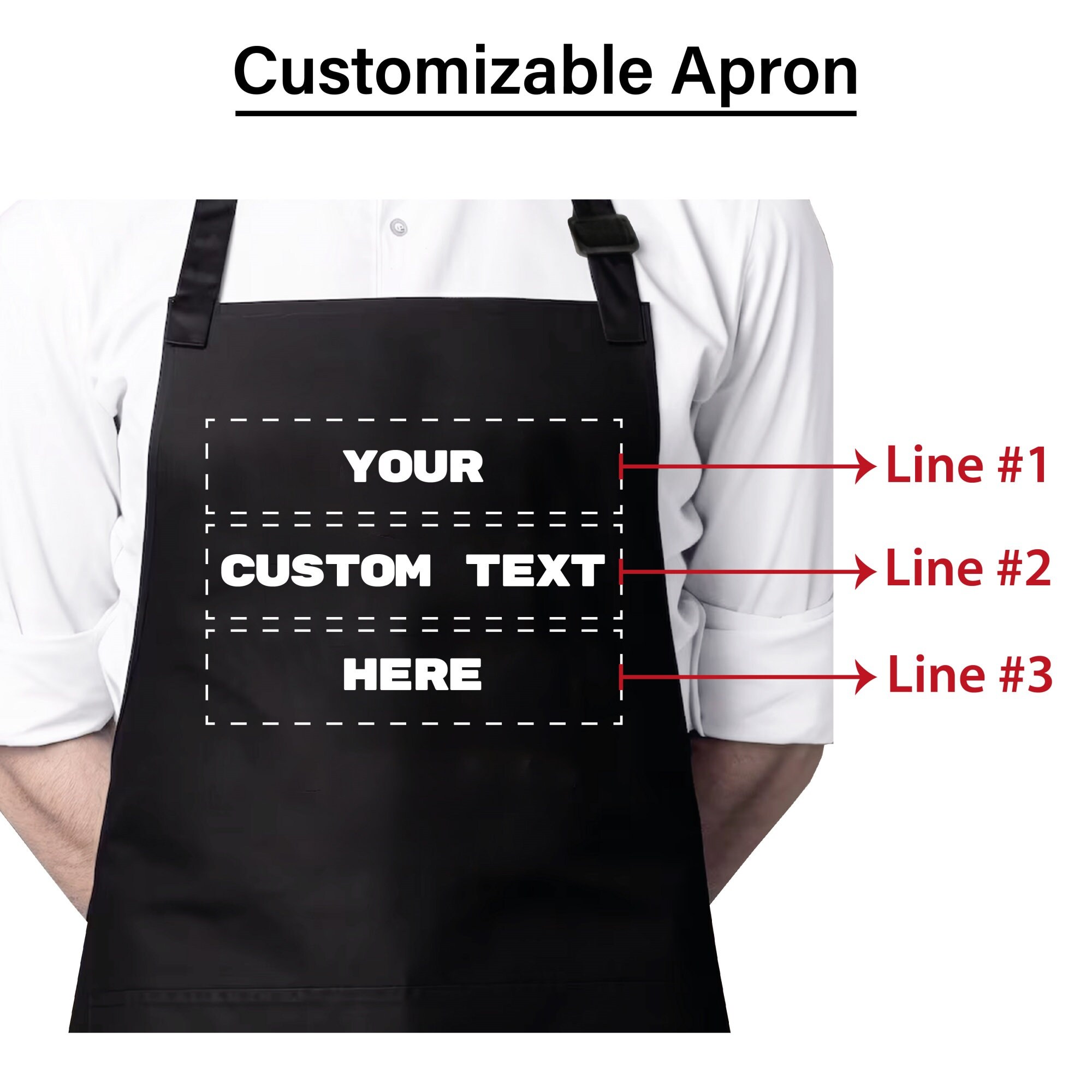 Personalized Apron, Unisex Apron, Custom Text Apron for Men Women, Chef ...
