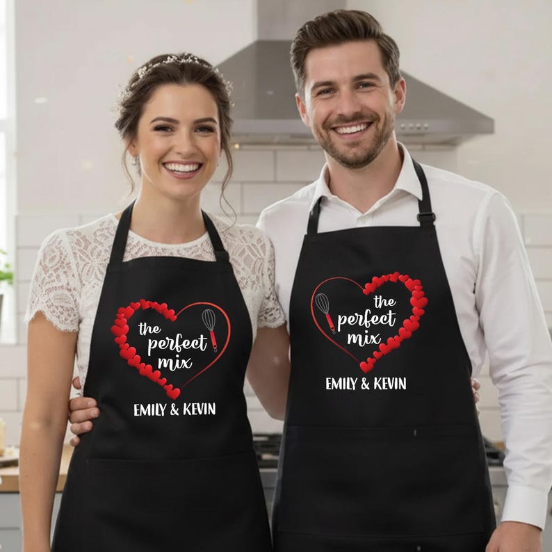 Personalized Couple Apron, Custom Name Kitchen Apron, Meals Made With ...
