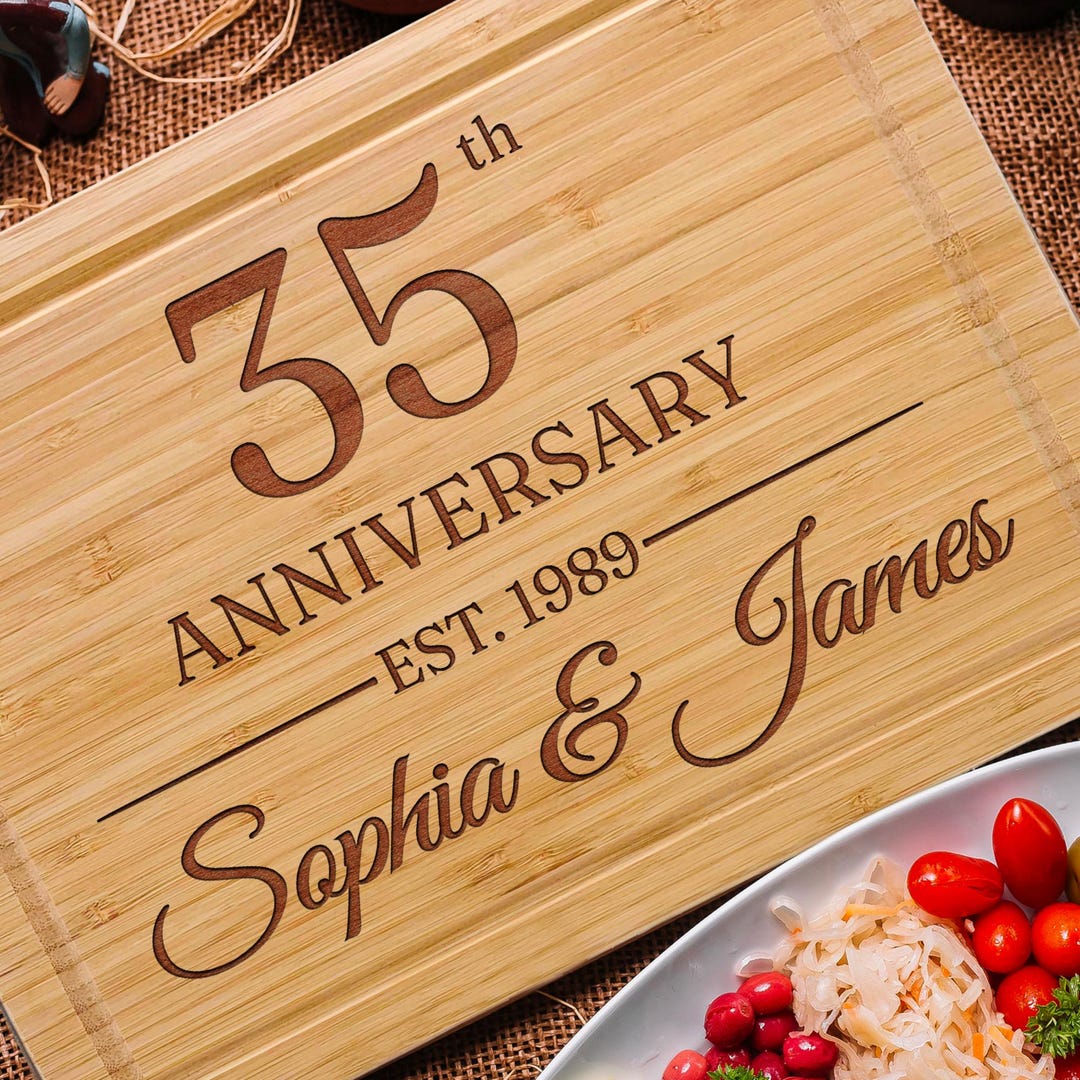 Custom Cutting Board for Couple, 35th 40th 50th Anniversary Memorial ...