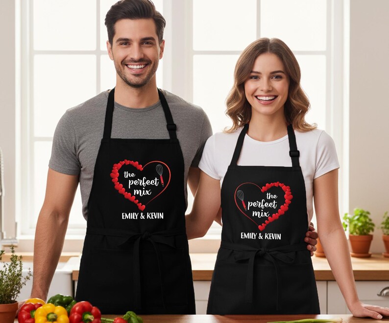 Personalized Couple Apron, Custom Name Kitchen Apron, Meals Made With ...